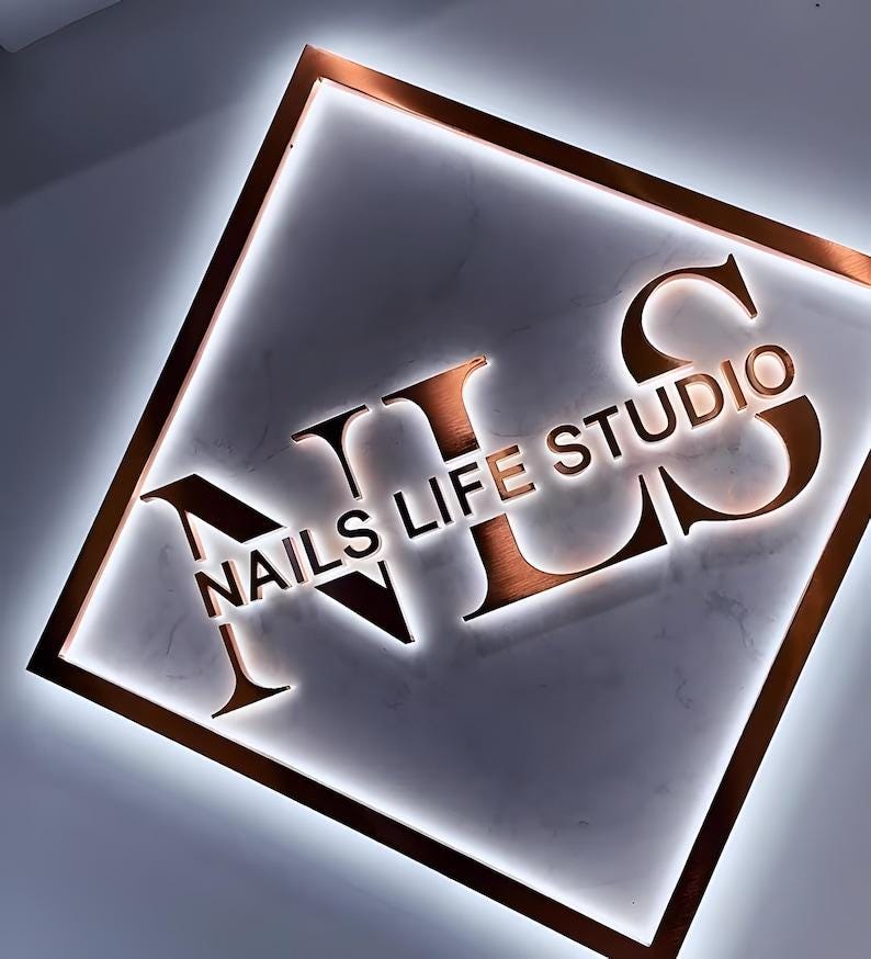 Logo Sign for Business, Custom Salon Sign, 3D Business Sign, Aesthetic ...