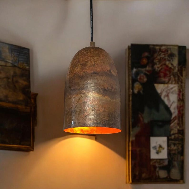 Antique Copper Farmhouse Pendant Light Rustic Copper Kitchen Island ...