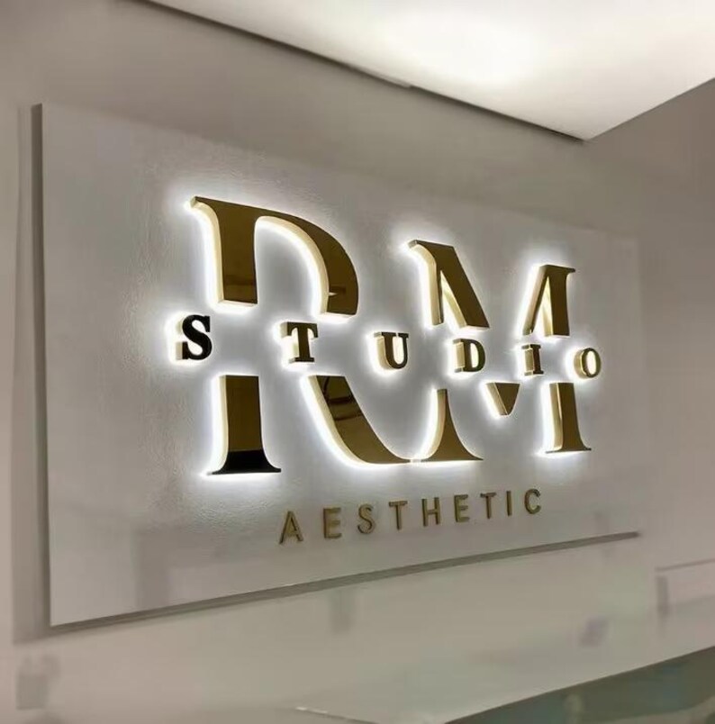 Business Sign | 3d Backlit Sign | Salon Decor | Metal Sign | Custom Metal Sign | Led Signs ...