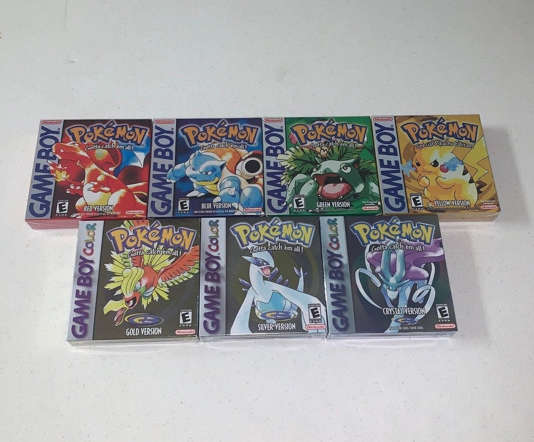 Nintendo Pokemon Games for Gameboy Color Red, Blue, Green, Yellow, Gold ...