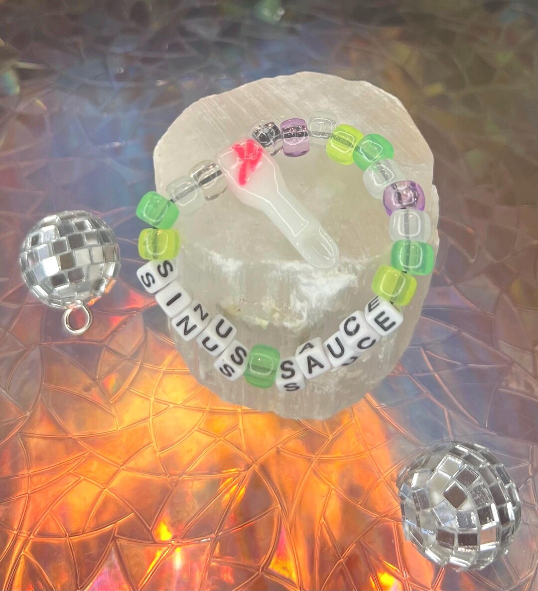 Sinus Sauce Glow in the Dark Kandi Spoon Bead Bracelet - Etsy