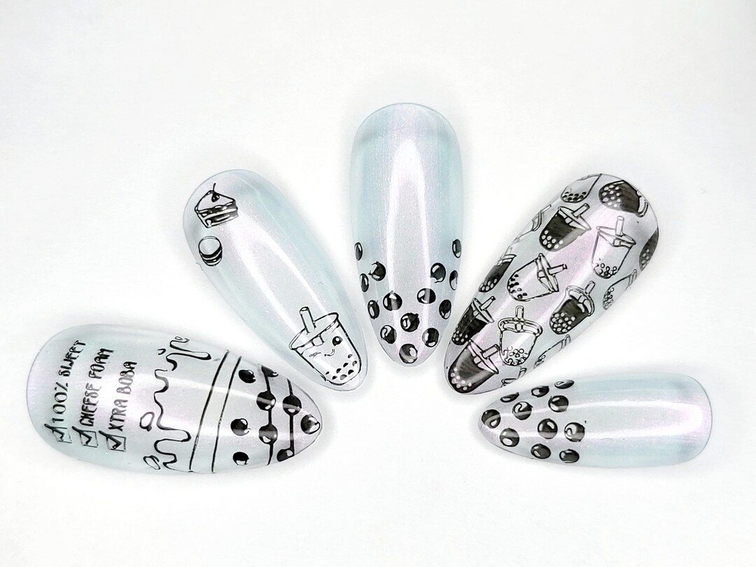 Boba Lover Gel Press on Nails - Etsy
