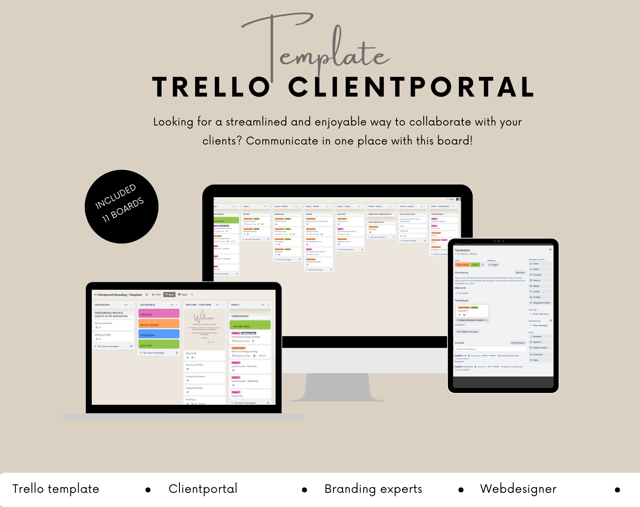 Client Portal Trello Template Branding Experts Webdesigner Business ...
