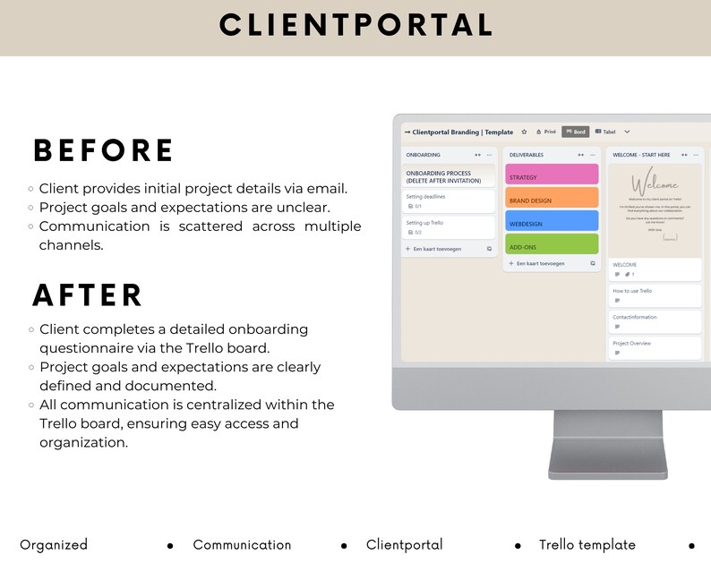 Client Portal Trello Template Branding Experts Webdesigner Business Workflow Projectmanagement ...