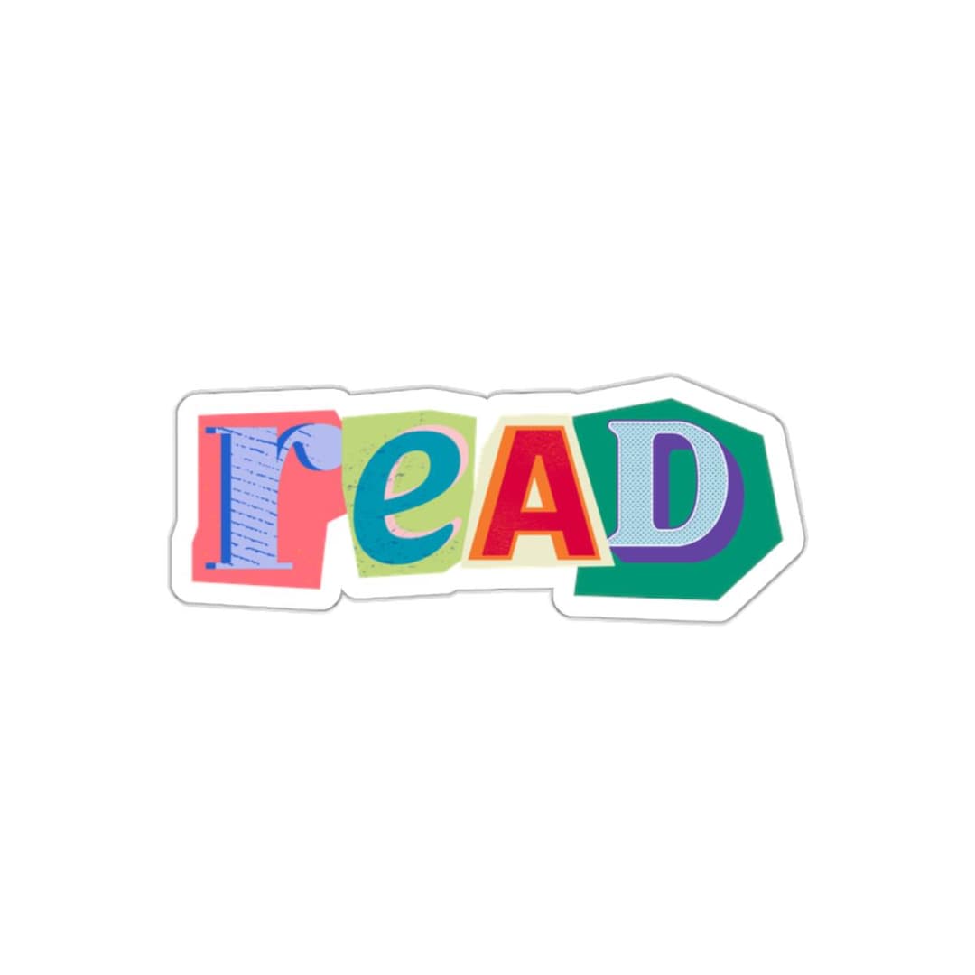 Reading Ransom Note Letters Cute Bookish Sticker, Book Lover Sticker ...