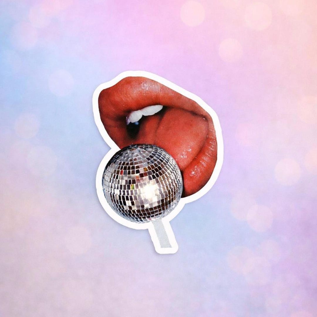 Disco Ball Lollipop Kiss-cut Sticker, Girly Decal - Etsy