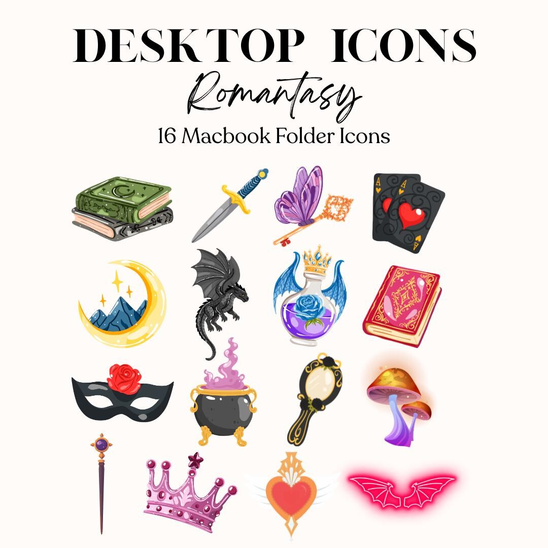 Romantasy Folder Icons | MacBook Desktop Organizer (PNG Icons) - Etsy
