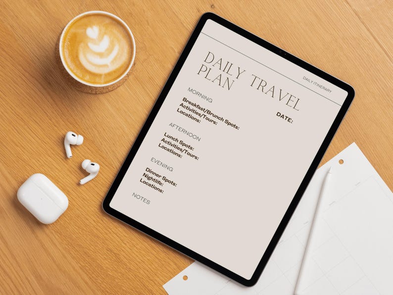 Editable Travel Planner Canva Template | Digital Trip Itinerary ...