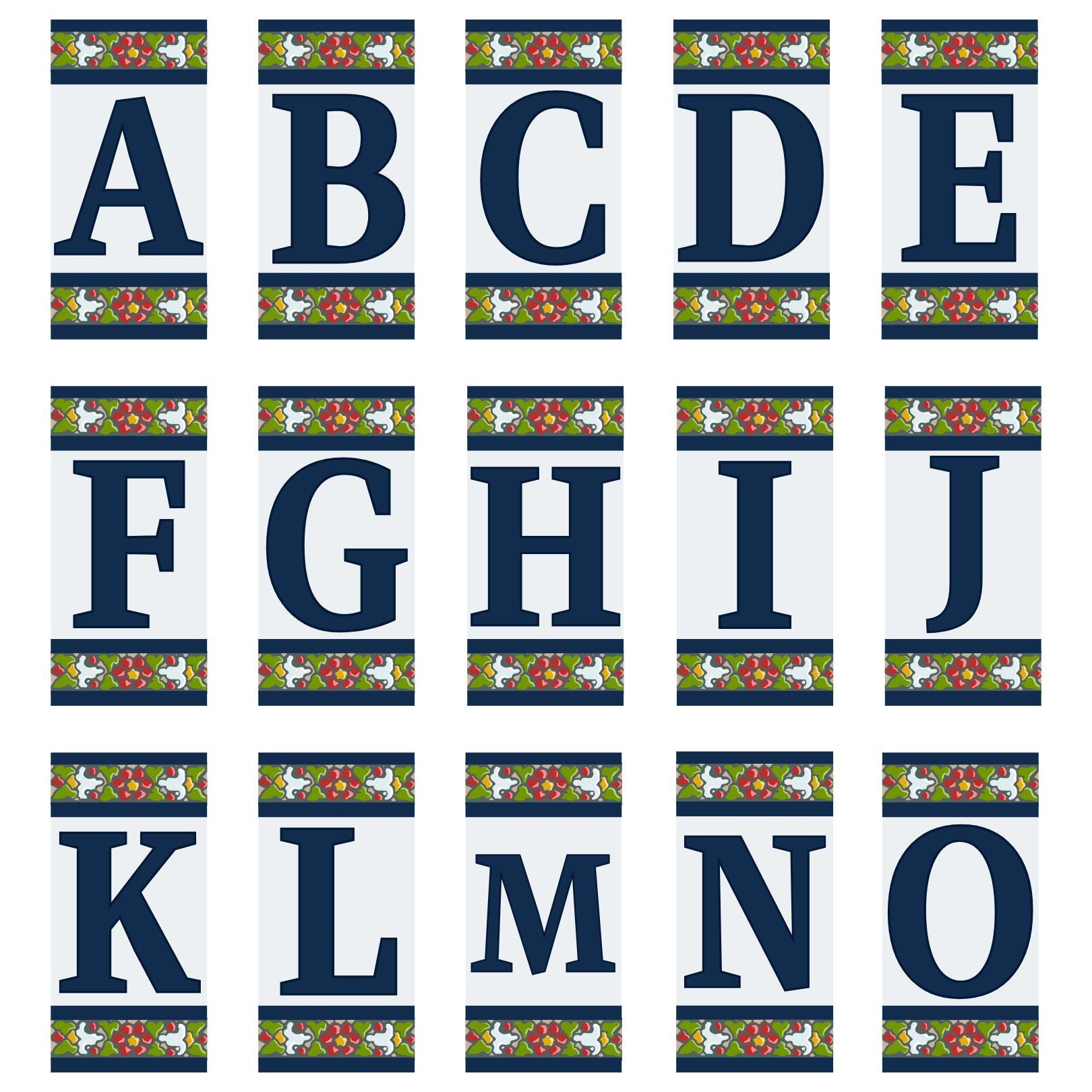 Spanish Letter Tiles Kiss-cut Stickers, Initial Sticker Decals ...