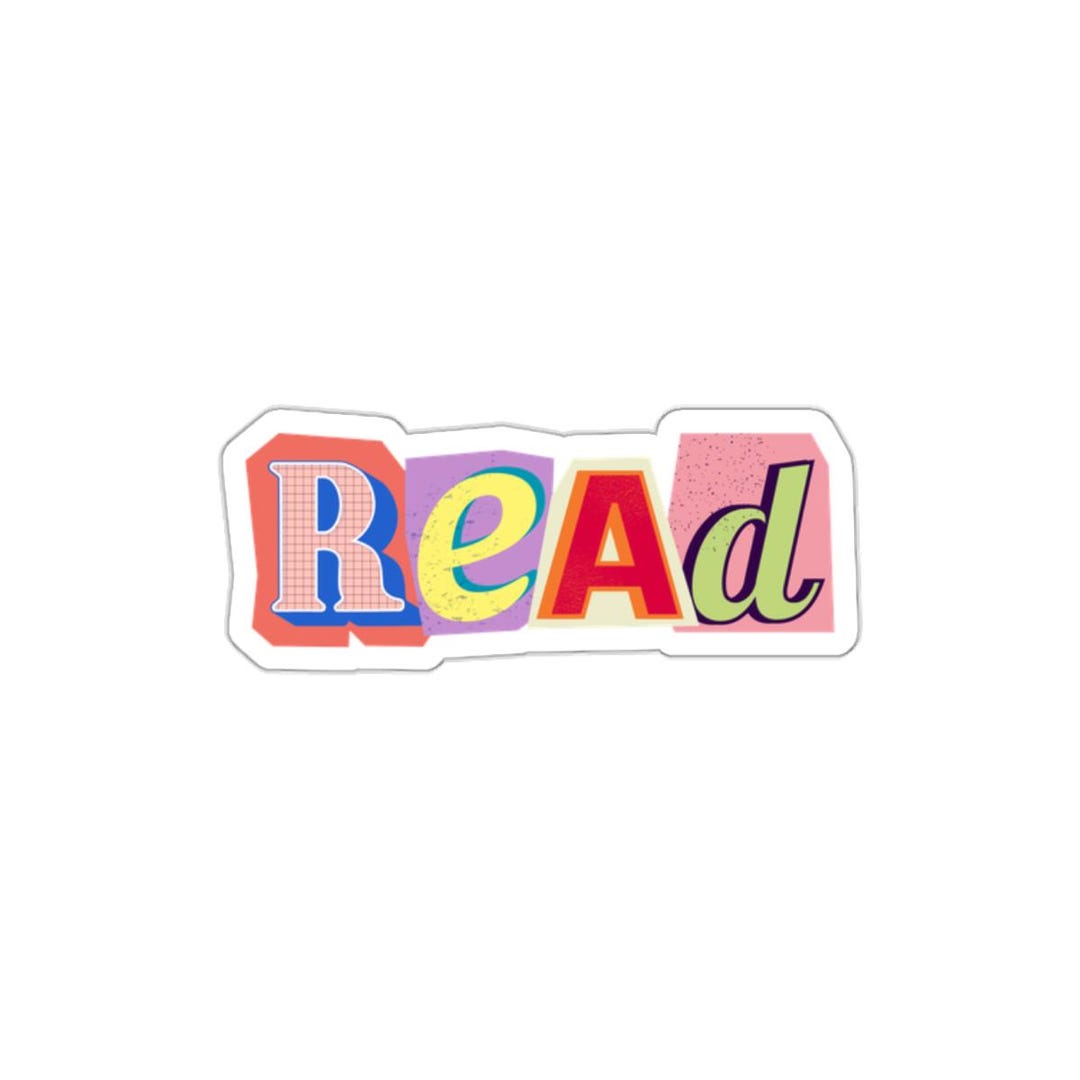 Reading Ransom Note Letters Cute Bookish Sticker, Book Lover Sticker ...