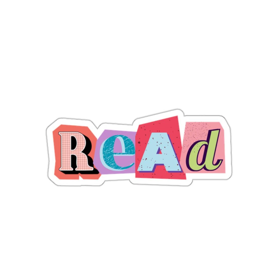 Reading Ransom Note Letters Cute Bookish Sticker, Book Lover Sticker ...