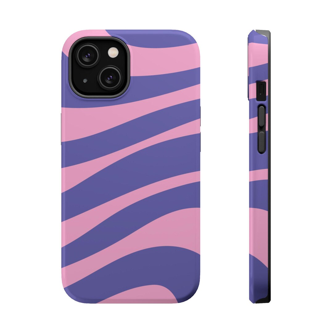 Groovy Zebra Design Magsafe Tough Phone Case, Cute Girly 60s, Stylish ...