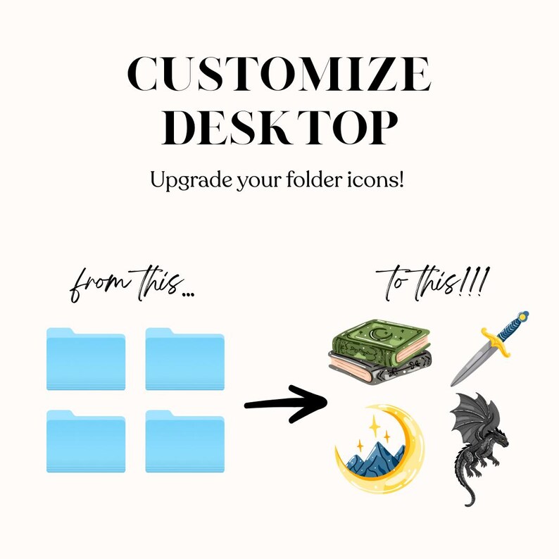 Romantasy Folder Icons | MacBook Desktop Organizer (PNG Icons) - Etsy