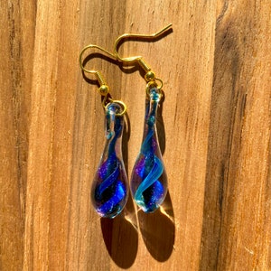 Hand blown glass earrings store