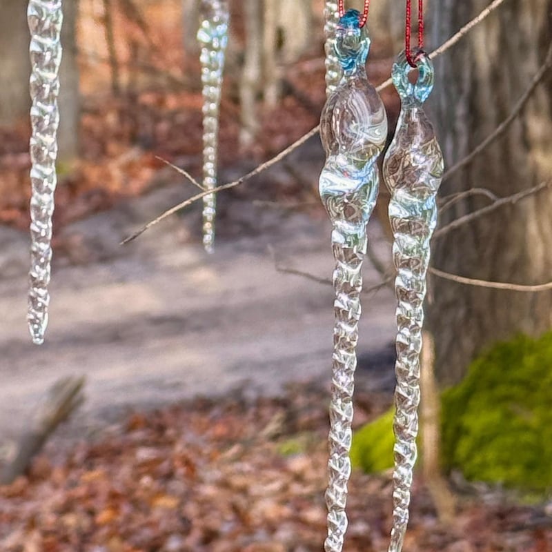 Glass Icicles - Etsy