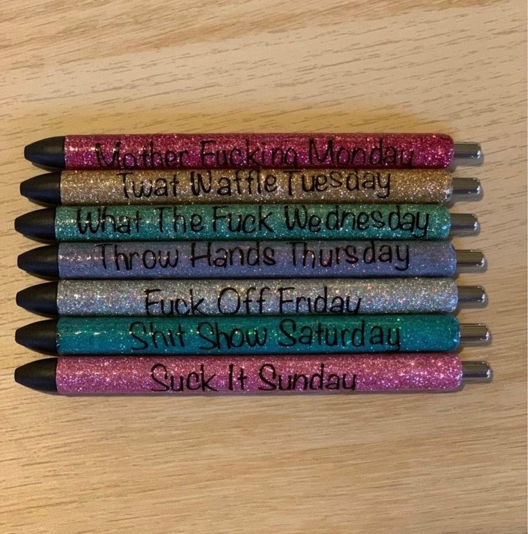 Days of the Week Pens swearing - Etsy