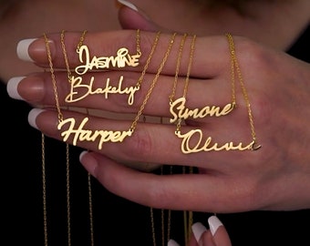 Custom Name Necklace With Box Chain in Gold, Silver, Rose Gold Baby ...