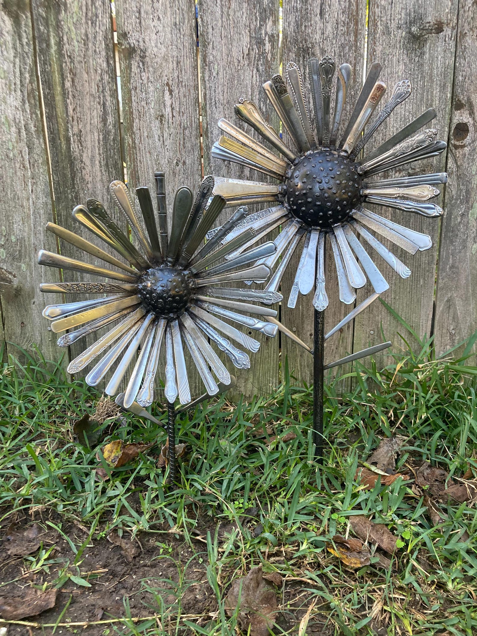 Silverware Flower Garden Stake| Outdoor Garden Decorations, Unique ...