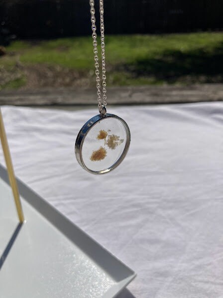 Dried Flower Resin Necklace Floral Handmade Jewelry Silver Resin ...