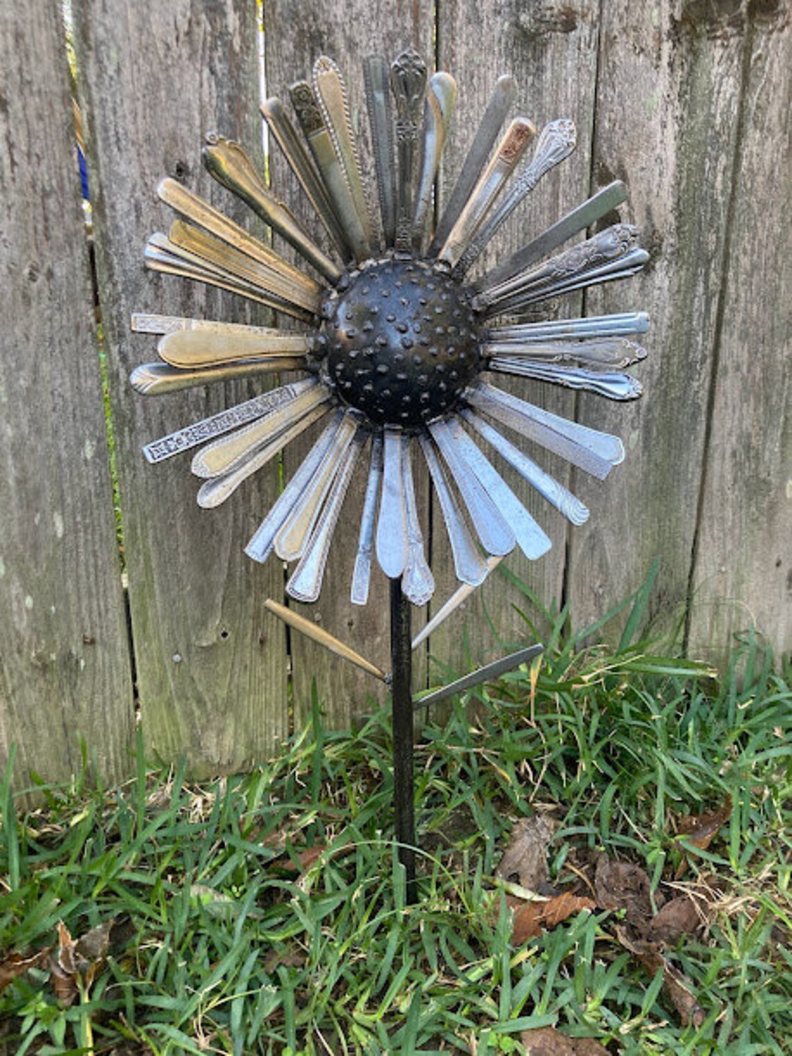 Silverware Flower Garden Stake| Outdoor Garden Decorations, Unique ...