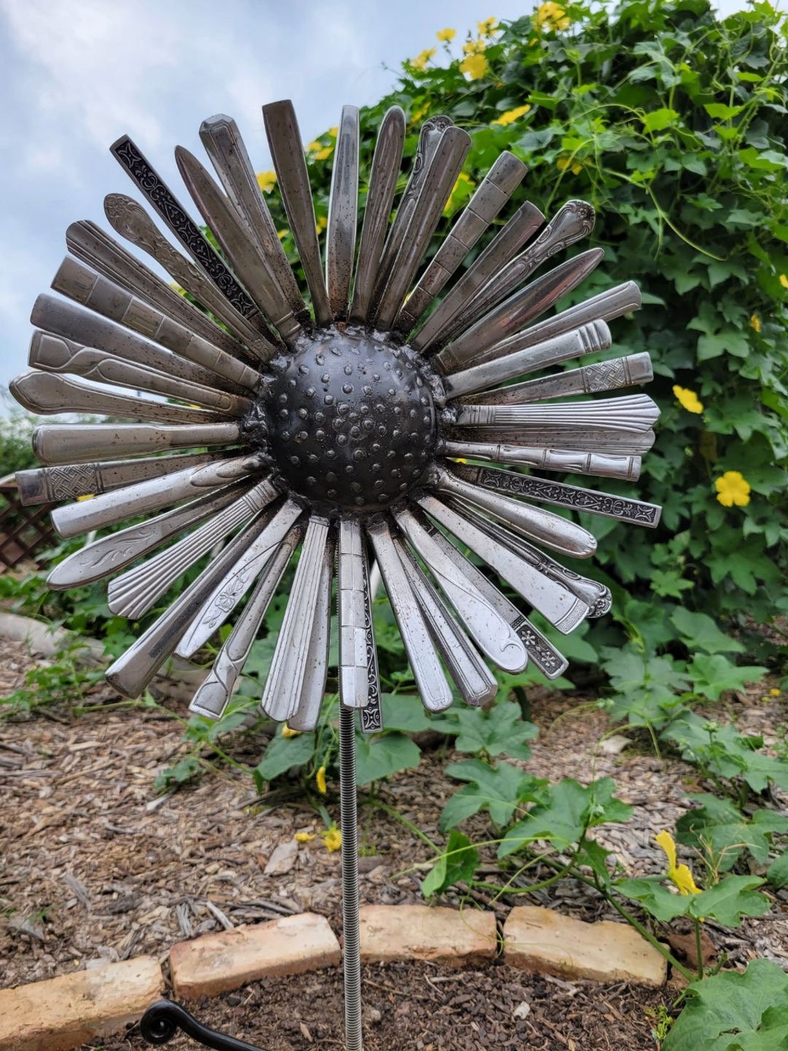 Silverware Flower Garden Stake| Outdoor Garden Decorations, Unique ...