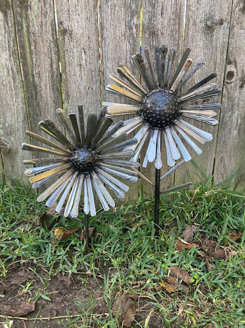 Silverware Flower Garden Stake - Etsy