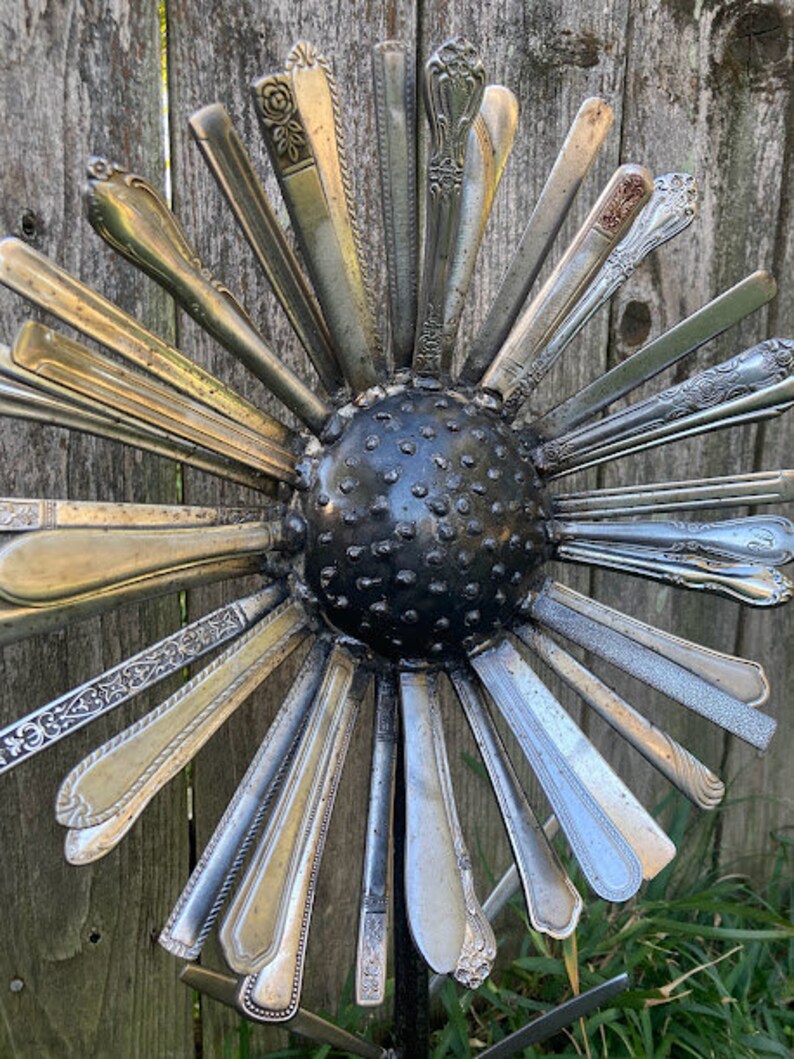 Silverware Flower Garden Stake - Etsy