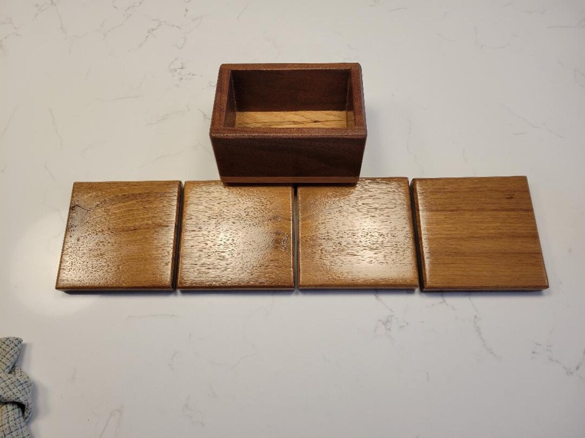 Hand-crafted Brazilian Teak Coasters Gift for Dad Housewarming Gift for ...