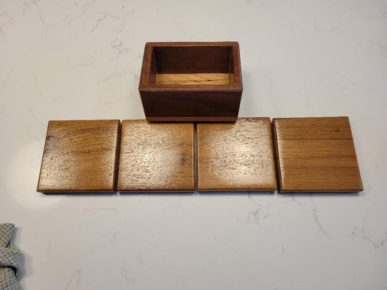 Hand-crafted Brazilian Teak Coasters Gift for Dad Housewarming Gift for ...