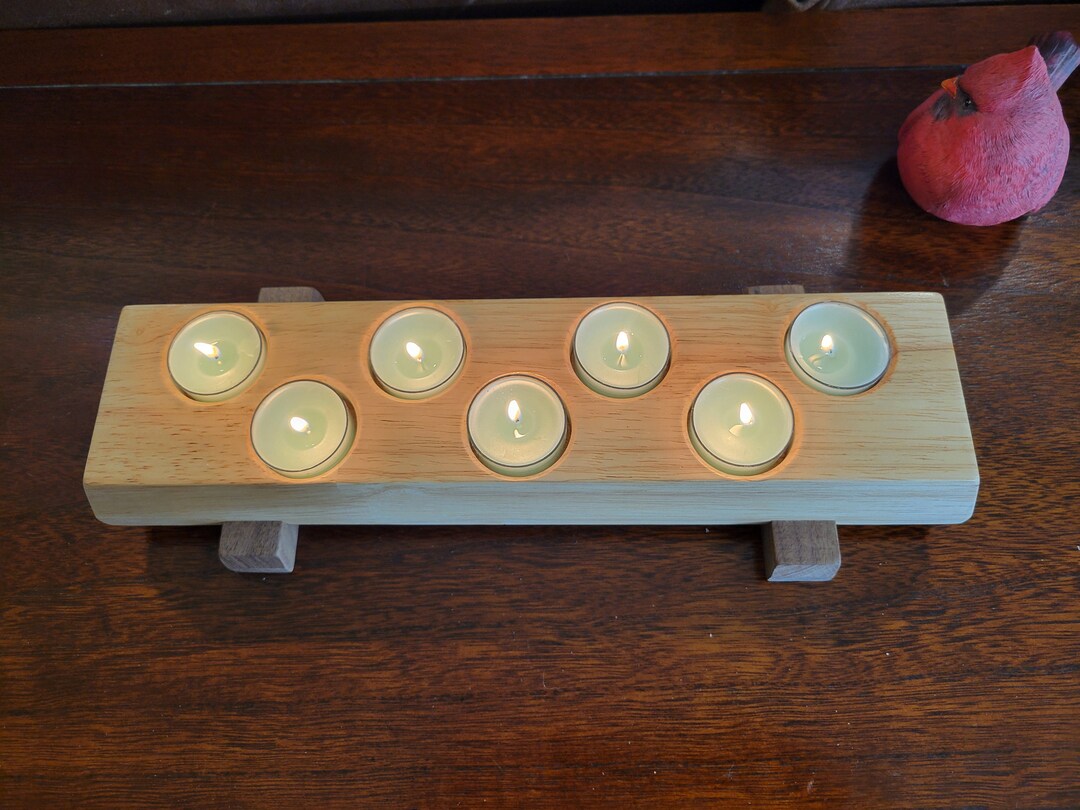 Reclaimed Butcher Block / Tea Candle Holder / Reclaimed Wood ...