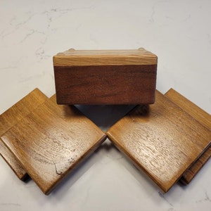Hand-crafted Brazilian Teak Coasters Gift for Dad Housewarming Gift for ...