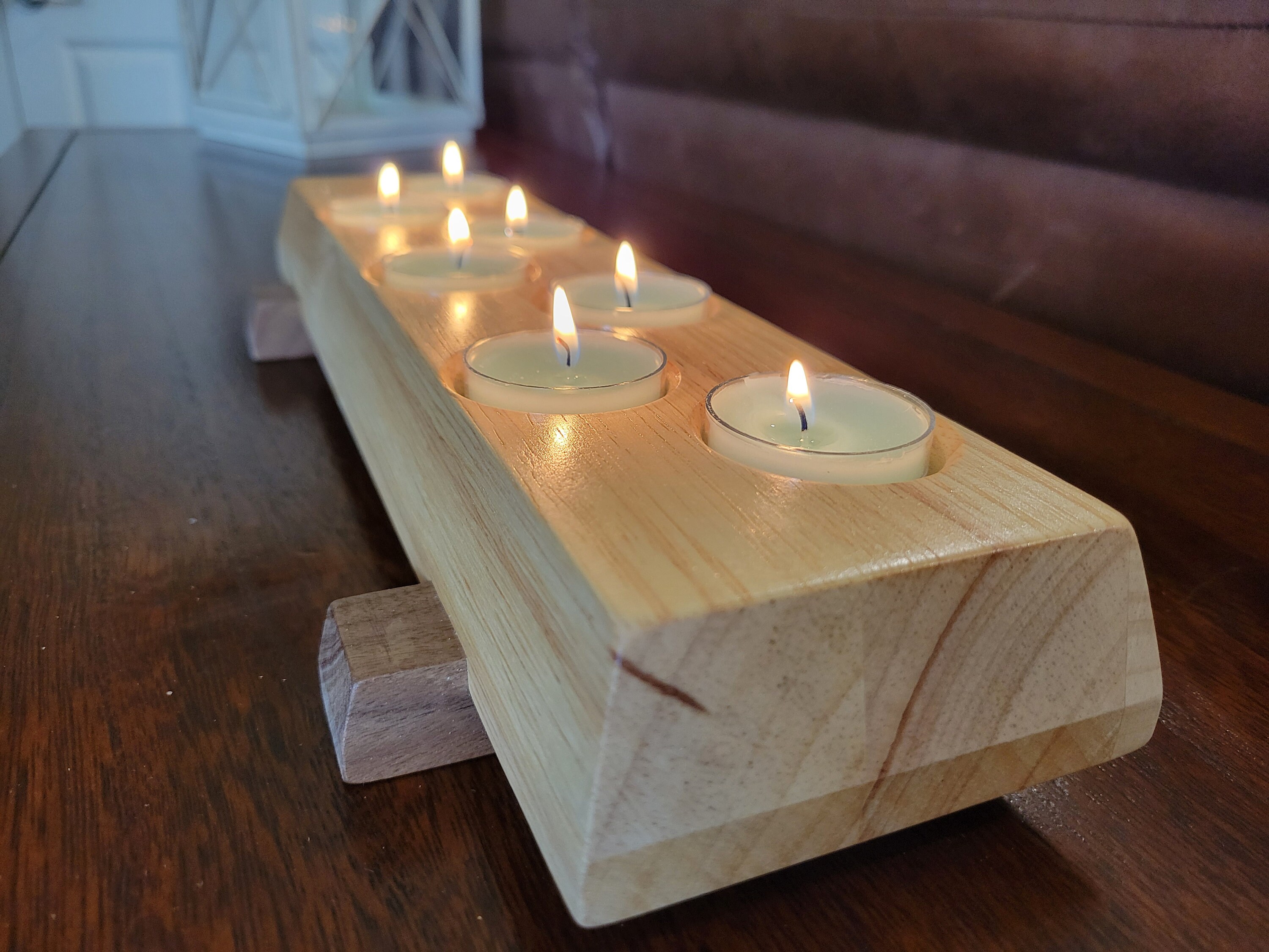 Reclaimed Butcher Block / Tea Candle Holder / Reclaimed Wood ...