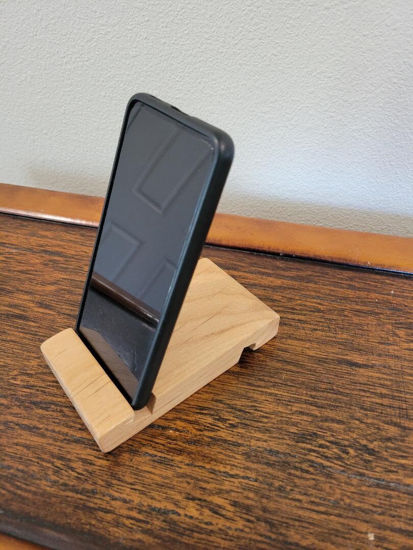 Handmade Reclaimed Wood Phone Stand - Lacquer Finish - Phone Accessory ...