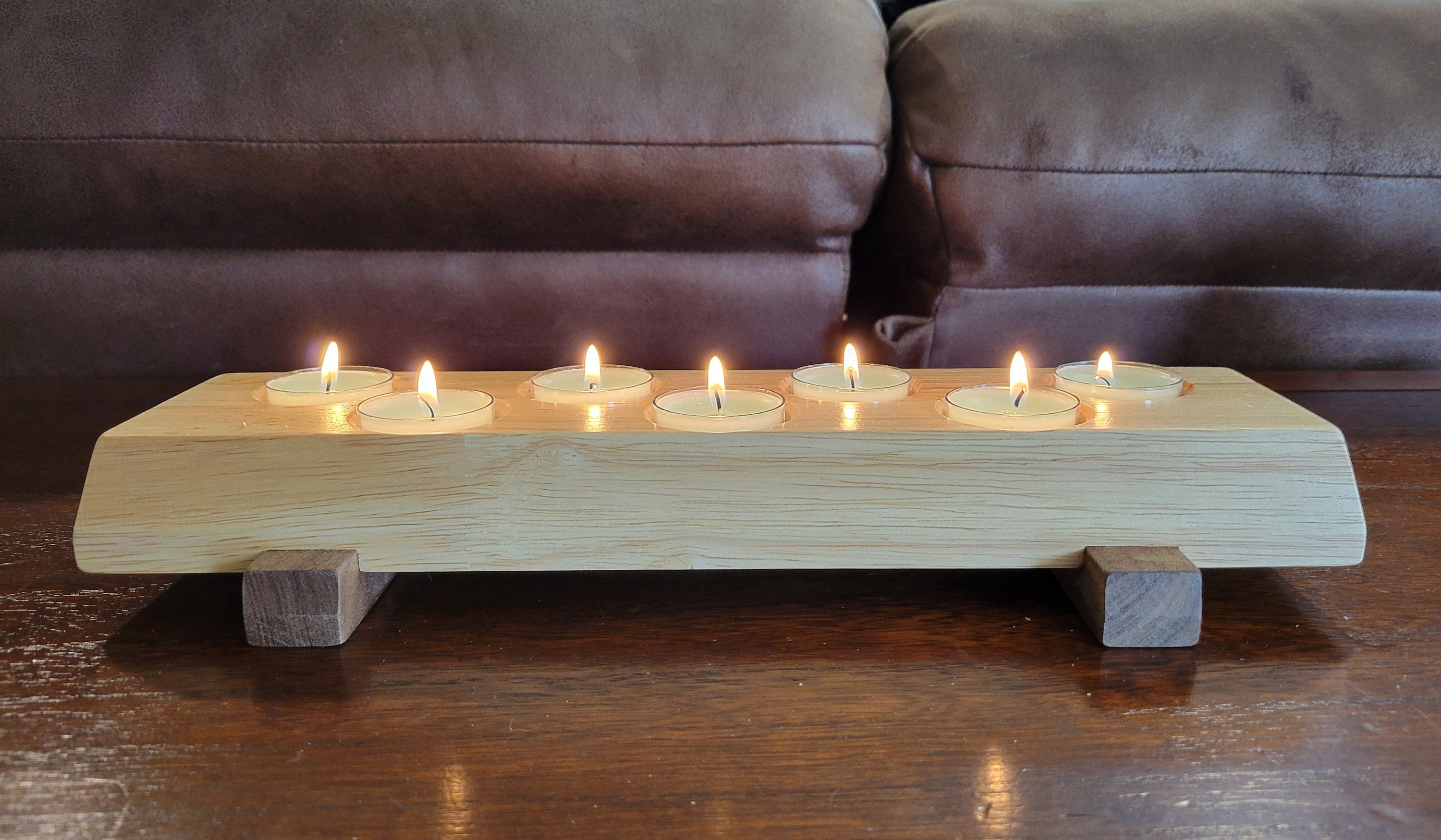 Reclaimed Butcher Block / Tea Candle Holder / Reclaimed Wood ...