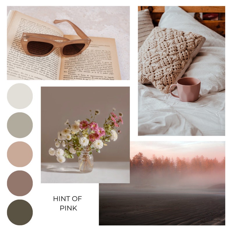 Hint of Pink Color Palette: Interior Design Mood Board (digital ...