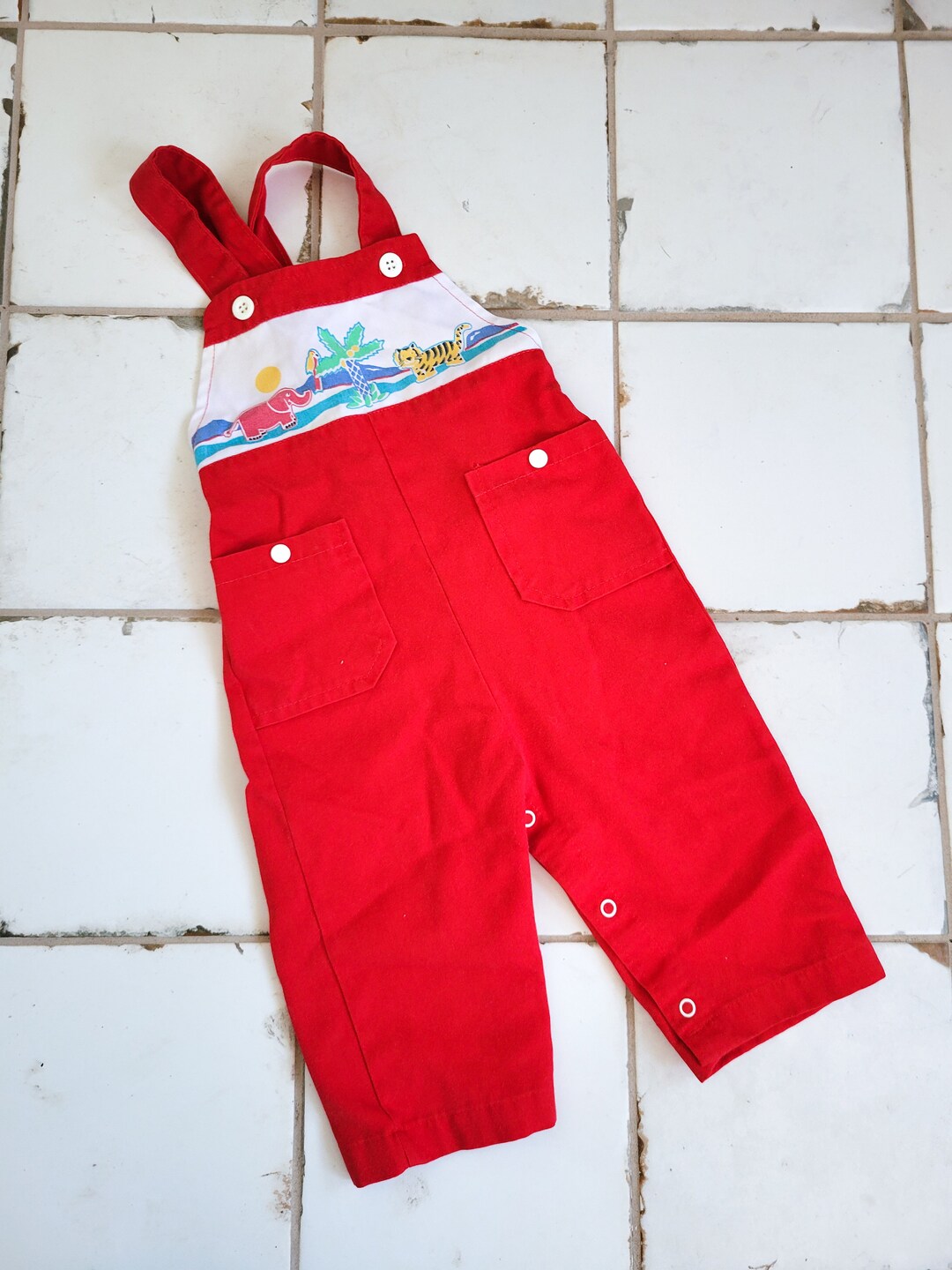 70s Healthtex Red Safari Overalls - Etsy