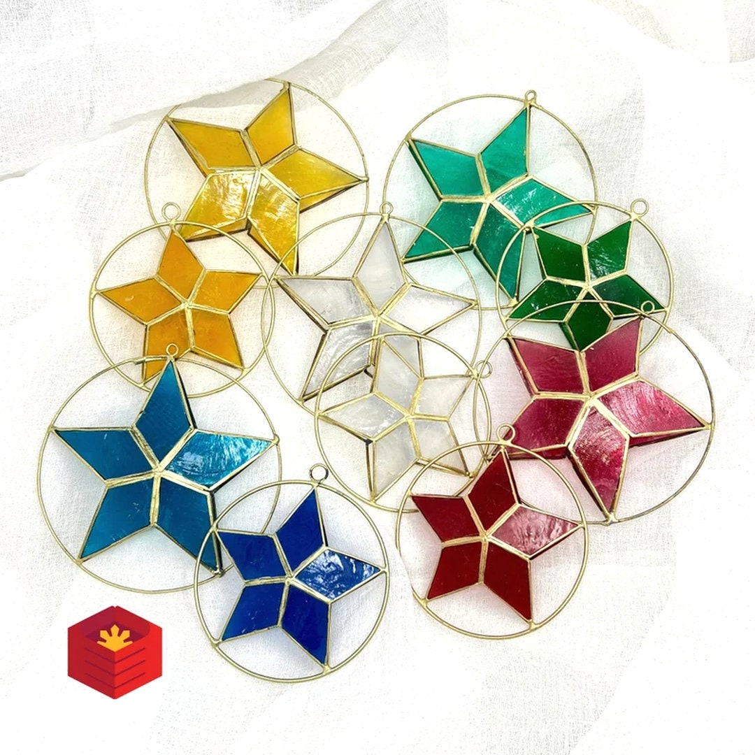 Capiz Star Mini Parol Ornaments 2 Sizes 3.5 & - Etsy