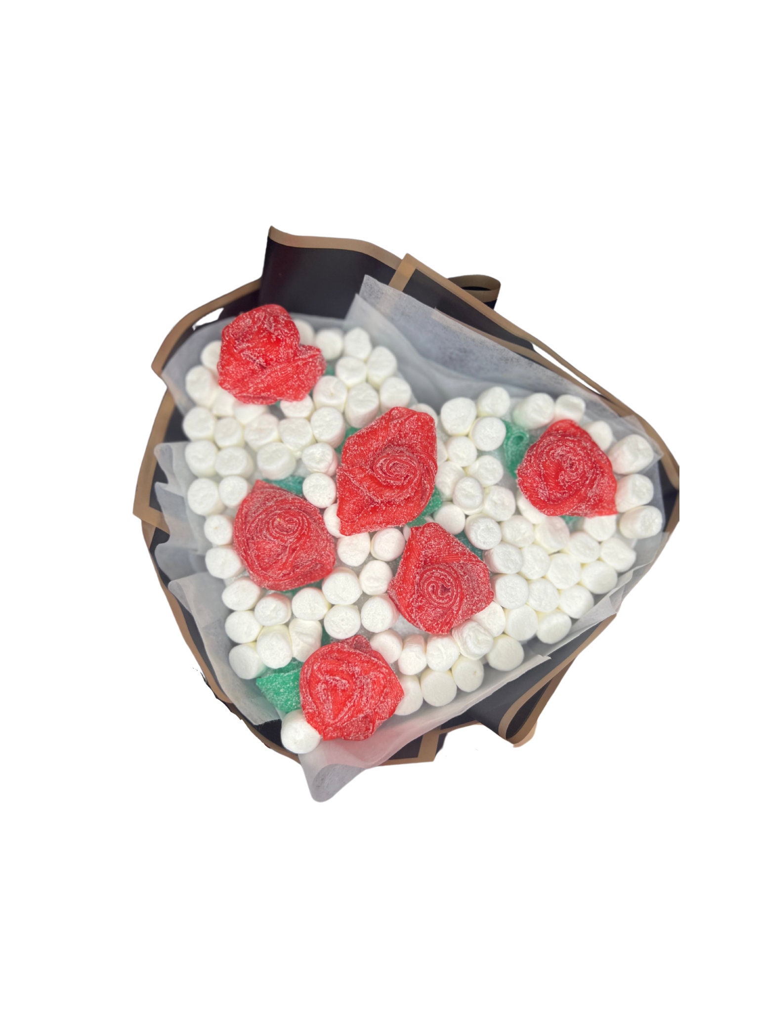 Heart Bouquet, Sour Candy Arrangements, Edible Roses, Valentines Gift ...