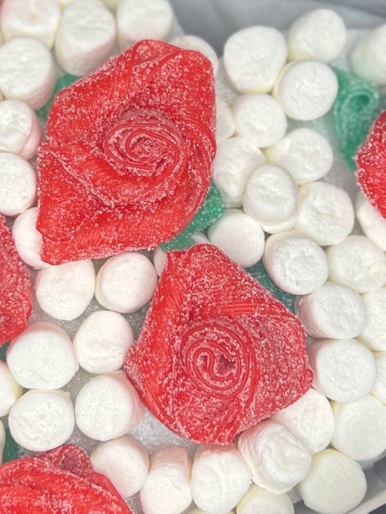 Heart Bouquet, Sour Candy Arrangements, Edible Roses, Valentines Gift ...
