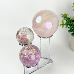 Modern 3 Ball Silver Sphere Holder, Multiple Sphere Stand. - Etsy