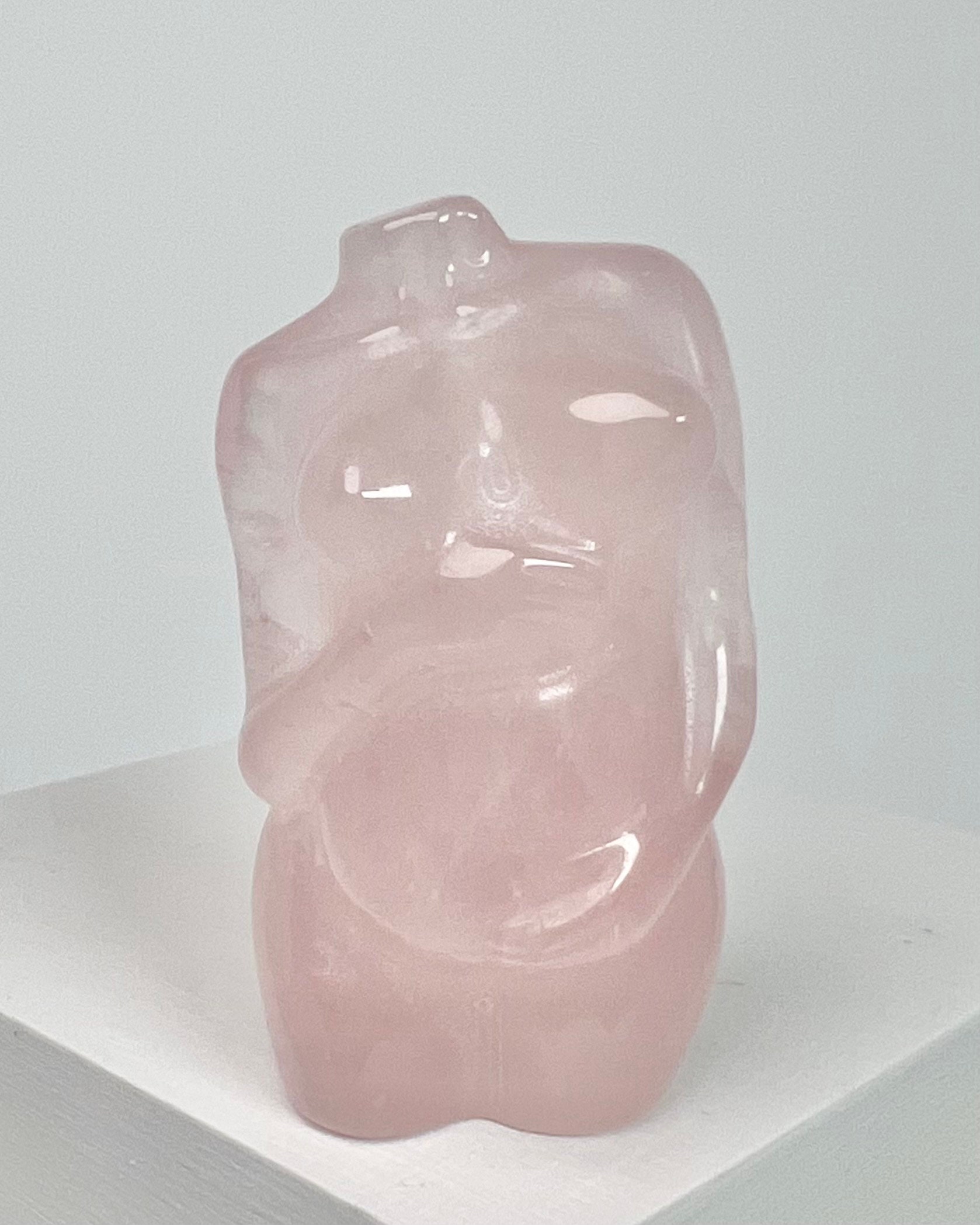 Rose Quartz Pregnant Lady Body-gemstone Figurine-natural Crystal ...