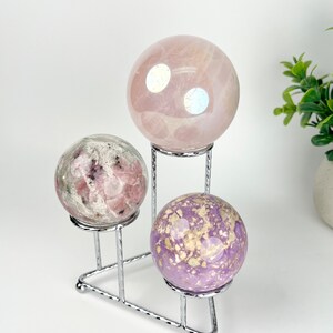 Modern 3 Ball Silver Sphere Holder, Multiple Sphere Stand. - Etsy
