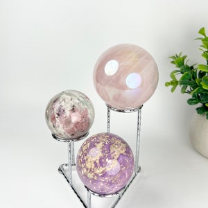 Modern 3 Ball Silver Sphere Holder, Multiple Sphere Stand. - Etsy