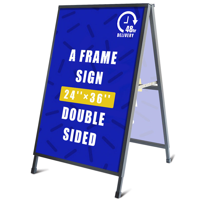Heavy Duty Slide-in Folding A Frame Sign Sidewalk Sign Steel Metal ...