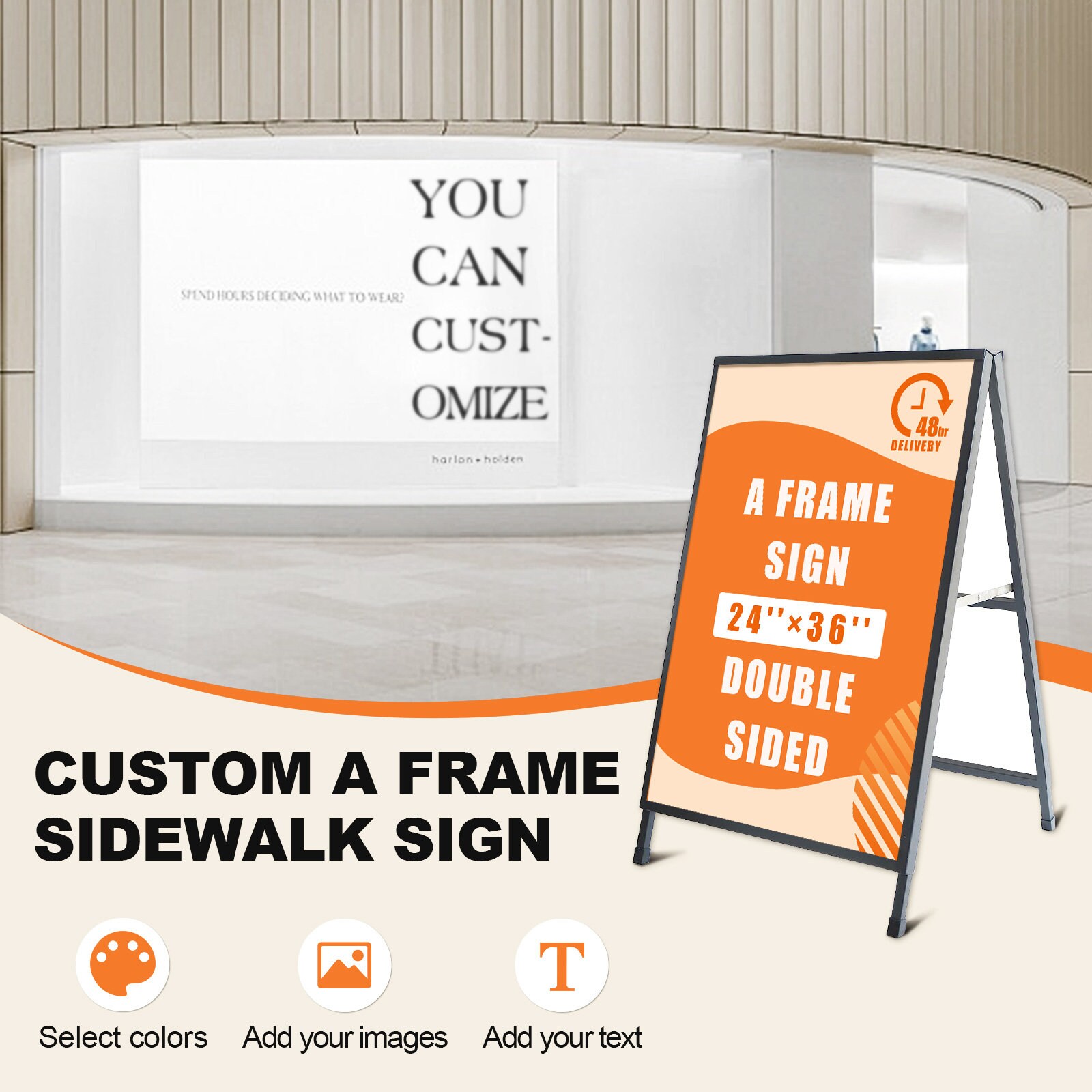A Frame Sign Double-sided Folding Sandwich Board Heavy Duty Slide-in ...