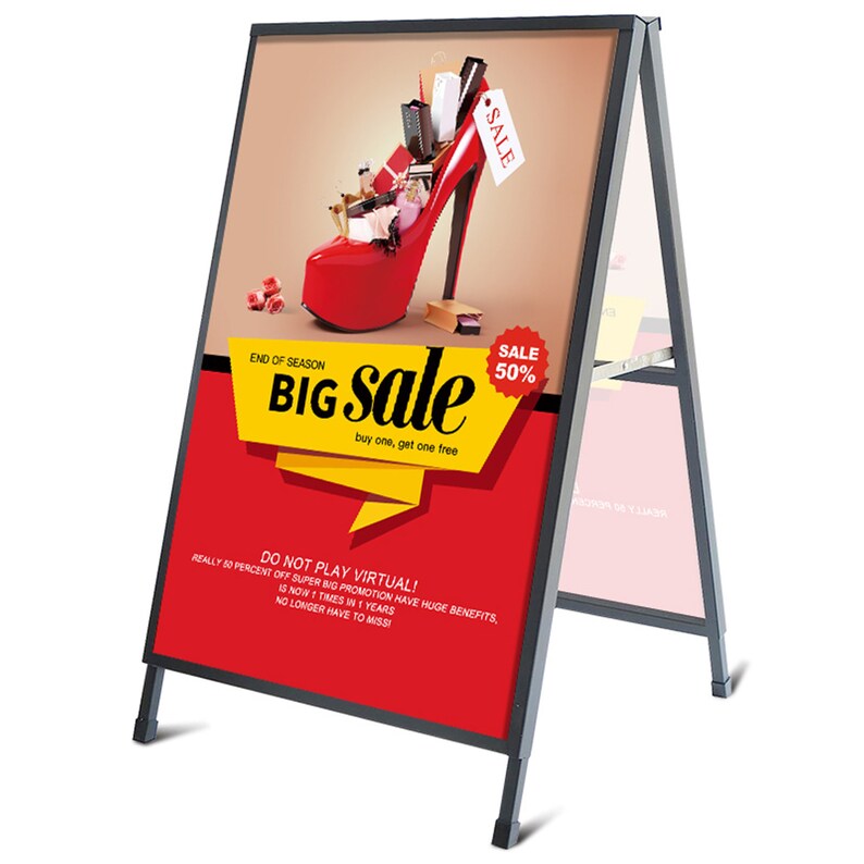 A Frame Sign Double-sided Folding Sandwich Board Heavy Duty Slide-in ...