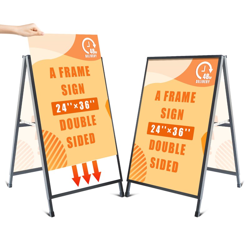 A Frame Sign Double-sided Folding Sandwich Board Heavy Duty Slide-in ...