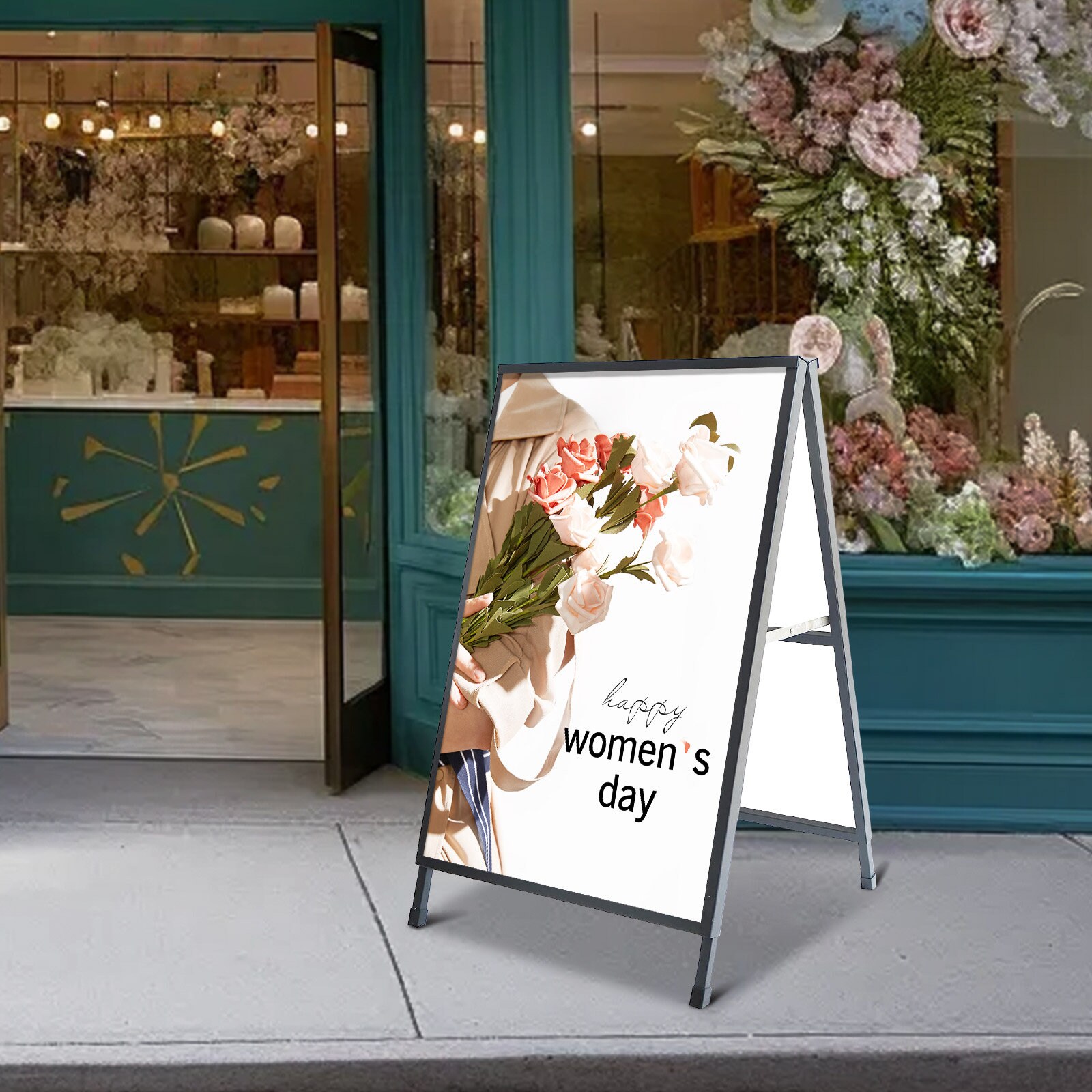 A Frame Sign Double-sided Folding Sandwich Board Heavy Duty Slide-in ...