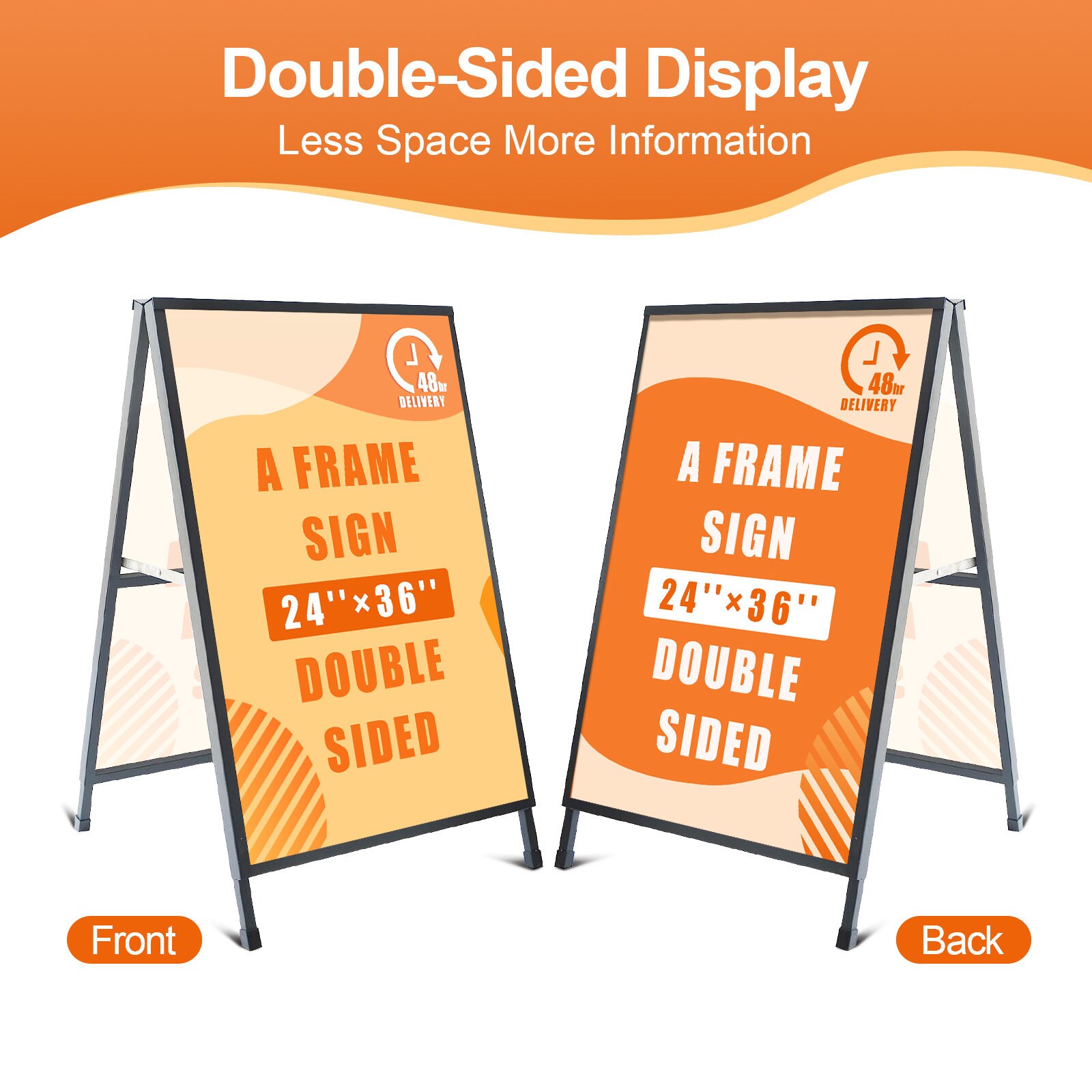 A Frame Sign Double-sided Folding Sandwich Board Heavy Duty Slide-in ...