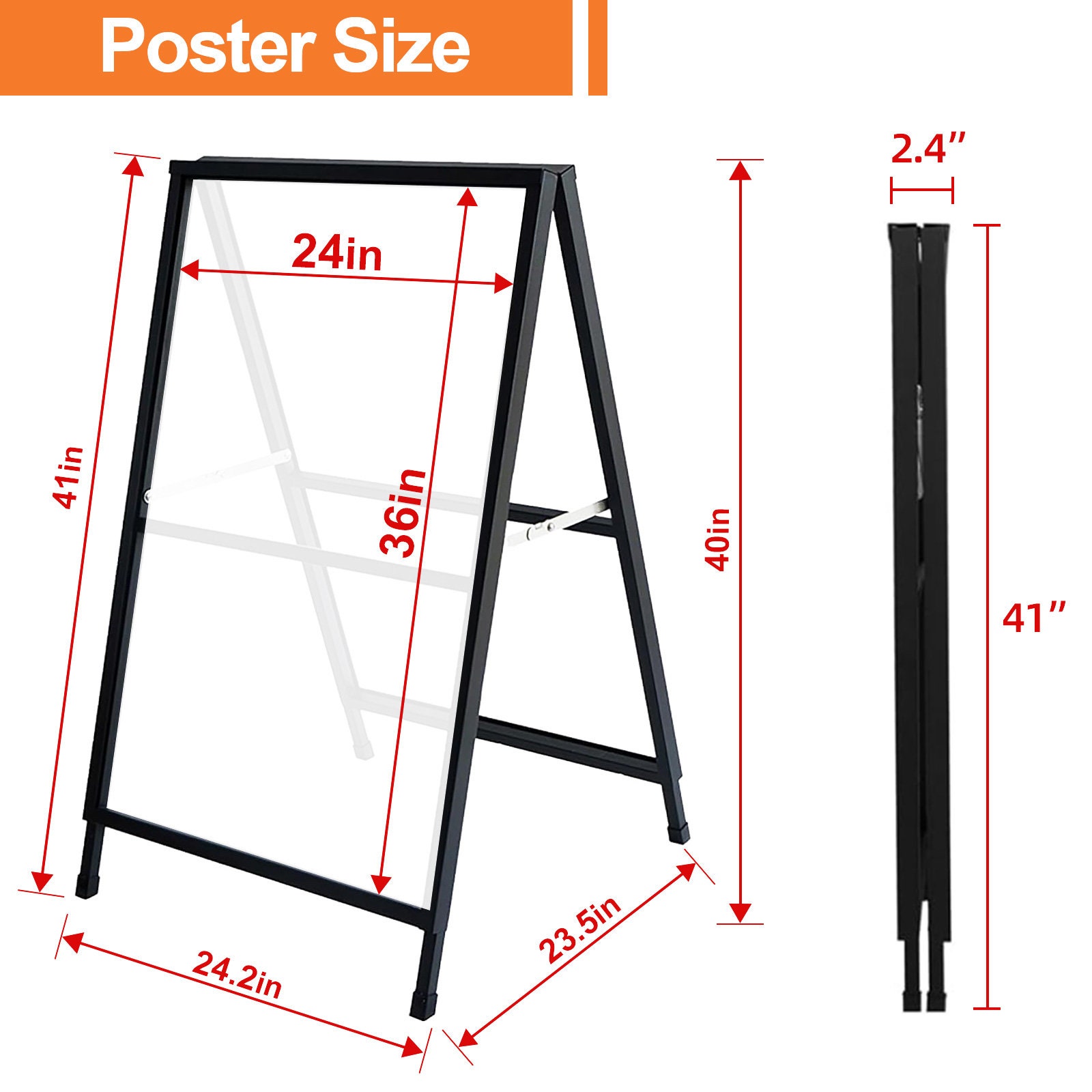 A Frame Sign Double-sided Folding Sandwich Board Heavy Duty Slide-in ...